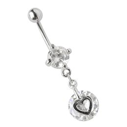 Adelia&acute;s Bauchnabelpiercing ADELIA&acute;S "Piercing Bauchnabelpiercing", transparent (klar), Piercings, Damen, onesize, Titan, mit zwei runden, gefassten Zirkonias