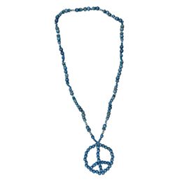 Lange Kette "Peace", Damen, Gr. onesize, Holz, blau, Collezione Alessandro, Basic, Halsketten, aus Holzperlen gefädelt