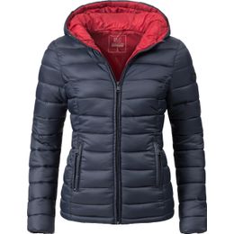 Steppjacke Marikoo "Luci", Damen, Gr. XL (42), blau, Obermaterial: 100% Nylon, Futter: 100% Polyester, Wattierung: 100% Polyester, Ärmelfutter: 100% Polyester, figurbetont hüftbedeckend, Ärmel ohne Ärmelschlitz normaler Saum, Jacken, modische Damen Übergangsjacke mit großer Kapuze