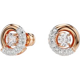 Paar Ohrstecker Swarovski "Schmuck Geschenk Dextera Ohrringe", weiß (roségoldfarben, metallfarben, kristallweiß, kristallweiß), Ohrringe, Damen, 11mm, Metall, mit Swarovski Zirkonia (synth.)