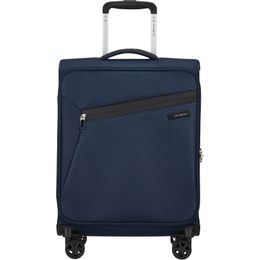 Weichgepäck-Trolley Samsonite "LITEBEAM, verschiedene Größen und Farben", Gr. B/H/T: 40cm x 55cm x 20cm 39 l, blau (midnight blau), Polyester, Koffer, Reisekoffer Aufgabegepäck Trolley Volumenerweiterung bei M/L