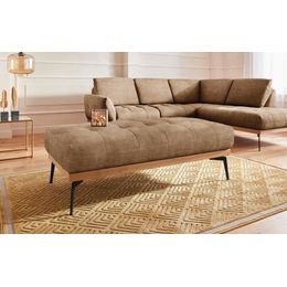 Hocker exxpo - SOFA FASHION "Palic, moderner Polsterhocker mit tollen Verarbeitungsdetails", braun (goldbraun), B:139cm H:47cm T:71cm, Hocker, Polsterhocker