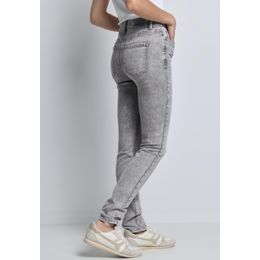 Skinny-fit-Jeans STREET ONE STUDIO, Damen, Gr. 27, L&auml;nge 30, light grau random, Jeans, 63% Baumwolle, 25% Polyester, 10% Viskose, 2% Elasthan, unifarben, lang, Jeans, High Waist