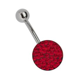 Adelia&acute;s Bauchnabelpiercing ADELIA&acute;S "Piercing Bauchnabelpiercing", rot, Piercings, Damen, onesize, Chirurgiestahl, 11 mm Multi-Strass-Platte