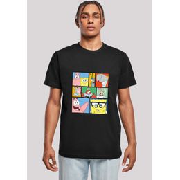 T-Shirt F4NT4STIC "Spongebob Schwammkopf Collage", Damen, Gr. L, schwarz, Obermaterial: 100% Baumwolle, regular fit, Rundhals, ohne B&uuml;ndchen, Shirts T-Shirt, Herren,Premium Merch,Regular-Fit,Basic,Bedruckt