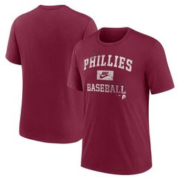 Nike Damen T-Shirt "Nike Shirt Philadelphia Phillies Nike Cooperstown Triblend"rot, Gr. XL, 50% Polyester, 25% Baumwolle, 25% Viskose, Shirts