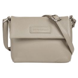 Umhängetasche Bruno Banani, Damen, Gr. B/H/T: 19cm x 15cm x 5cm onesize, beige, Leder, leicht glänzend, unifarben, Taschen, echt Leder