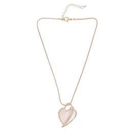 Kette mit Anhänger "Pearl Love", Damen, Gr. onesize, Metall, rosa (rosegold), Collezione Alessandro, Basic, Halsketten, zierliche Kette mit Perlmuttherz