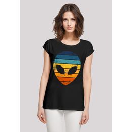 T-Shirt F4NT4STIC "Alien Sonnenuntergang Retro", Damen, Gr. 4XL, schwarz, Obermaterial: 100% Baumwolle, regular fit, Rundhals, ohne Bündchen, Shirts T-Shirt, Premium Qualität