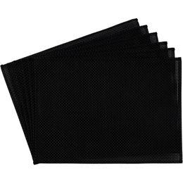 Platzset APS "Schmalband", schwarz, B:45cm H:5mm L:33cm, Obermaterial: 100% PVC, Platzsets, mit umgen&auml;hten Rand, leicht abwischbar, 45x33 cm