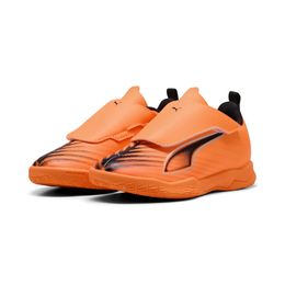 Fußballschuh Puma "ULTRA 6 PLAY Futsalschuhe Kinder", Mädchen, Gr. 35,5, heat fire schwarz glowing rot orange, Obermaterial: Textil, Synthetik; Futter: Textil; Innensohle: Textil; Laufsohle: Gummi, Schuhe