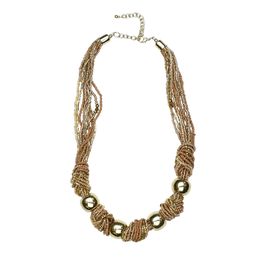 Kette mit Anh&auml;nger "Weda", Damen, Gr. onesize, Glas, braun, Collezione Alessandro, Basic, Halsketten, aus 10 Reihen Glasperlen