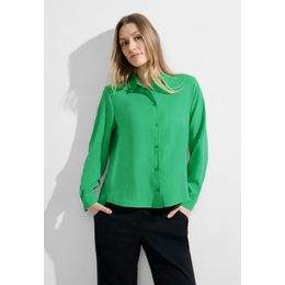 Langarmbluse Cecil, Damen, Gr. XL (44), gr&uuml;n (celery gr&uuml;n), Stoff, 85% Modal, 15% Polyamid, unifarben, gerade h&uuml;ftlang, V-Ausschnitt, B&uuml;ndchen, Blusen, in Unifarbe