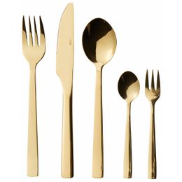 Besteck-Set AIDA RAW "RAW", gold, 60 Stk., Edelstahl, Essbesteck-Sets, PVD-beschichtete Oberfläche