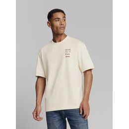T-Shirt NO EXCESS "NO EXCESS Crewneck T-Shirt", Herren, Gr. L, beige (ecru), 100% Baumwolle, Shirts