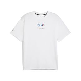 T-Shirt Puma "BMW M Motorsport Essentials Logo T-Shirt Herren", Herren, Gr. L, weiß, 100% Baumwolle, clean, relaxed fit, Rundhals, Shirts