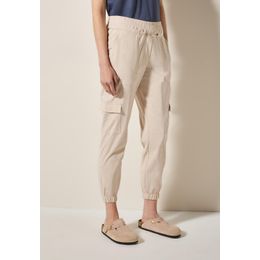 Cargohose Cecil, Damen, Gr. XL, Länge 28, beige (boulder beige), Web, 66% Baumwolle, 30% Polyester, 4% Elasthan, unifarben, slim fit normal, Hosen, im Loose Fit