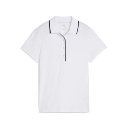Poloshirt Puma "CLOUDSPUN Bridges Kurz&auml;rmeliges Golf-Polo Damen", Damen, Gr. S, wei&szlig; (wei&szlig; glow), Obermaterial: 94% Polyester, 6% Elasthan. Rippe: 100% Polyester. Einsatz: 100% Polyester, clean, regular fit, Shirts