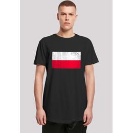 T-Shirt F4NT4STIC "Poland Polen Flagge distressed", Herren, Gr. L, schwarz, Obermaterial: 100% Baumwolle, regular fit, Rundhals, ohne Bündchen, Shirts, Print