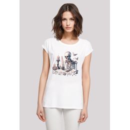 T-Shirt F4NT4STIC "Skelett Liebesbrief Valentinstag", Damen, Gr. 4XL, wei&szlig;, Obermaterial: 100% Baumwolle, regular fit, Rundhals, ohne B&uuml;ndchen, Shirts T-Shirt, Premium Qualit&auml;t
