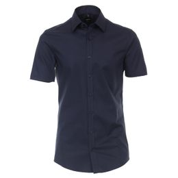 Businesshemd Venti "Venti Businesshemd Kurzarm uni", Herren, Gr. 42, Normalgr&ouml;&szlig;en, blau (dunkelblau), 100% Baumwolle, unifarben, sehr figurbetont, Hemden