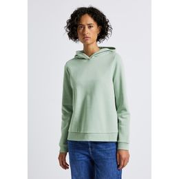 Hoodie Street One, Damen, Gr. 36, gr&uuml;n (serene gr&uuml;n), Sweatware, 60% Baumwolle, 40% Polyester, unifarben, normal, ohne Ausschnitt, Rippb&uuml;ndchen, Sweatshirts Hoodie, im soften Baumwoll-Mix