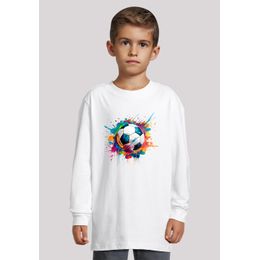 T-Shirt F4NT4STIC "Bunte Fu&szlig;ball Grafik", Jungen, Gr. 158/164, wei&szlig;, Obermaterial: 100% Baumwolle, Rundhals, ohne B&uuml;ndchen, Shirts T-Shirt, Premium Qualit&auml;t