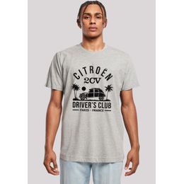 T-Shirt F4NT4STIC "Citro&euml;n 2CV Driver's Club Black Beach", Herren, Gr. L, erdgrau, Obermaterial: 100% Baumwolle, regular fit, Rundhals, ohne B&uuml;ndchen, Shirts T-Shirt, Premium Qualit&auml;t