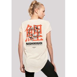 T-Shirt F4NT4STIC "Nishikigoi Koi Japan Grafik", Damen, Gr. L, beige (sandweiß), Obermaterial: 100% Baumwolle, regular fit, Rundhals, ohne Bündchen, Shirts, Print