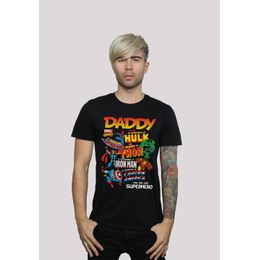 T-Shirt F4NT4STIC "Marvel Comics Our Dad Superhero", Herren, Gr. L, schwarz, Obermaterial: 100% Baumwolle, regular fit, Rundhals, ohne Bündchen, Shirts, Print