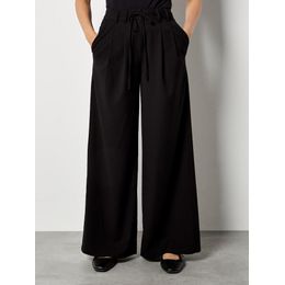Apricot Pleat Detail Wide Leg Drawstring Trousers ' ' Damen Gr&ouml;&szlig;e 44 schwarz