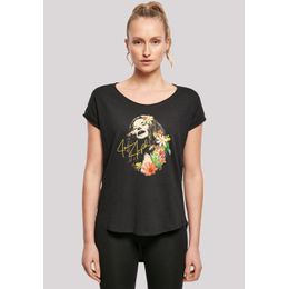 F4NT4STIC Damen T-Shirt "Janis Joplin Blumen'"schwarz, Gr. XL, Obermaterial: 100% Baumwolle, Shirts, Print