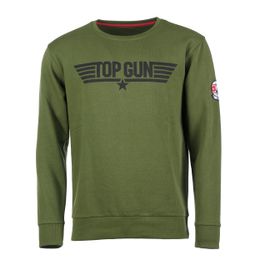 Sweater Top Gun "PP201019", Herren, Gr. 52L, gr&uuml;n (olive), Obermaterial: 60% Baumwolle, 40% Polyester, Sweatshirts Sweater