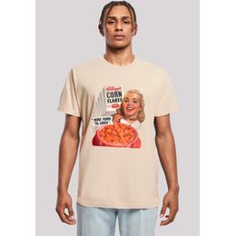 T-Shirt F4NT4STIC "Kellogg's Corn Flakes Cereal 1950's", Herren, Gr. L, sand, Obermaterial: 100% Baumwolle, regular fit, Rundhals, ohne B&uuml;ndchen, Shirts T-Shirt, Premium Qualit&auml;t