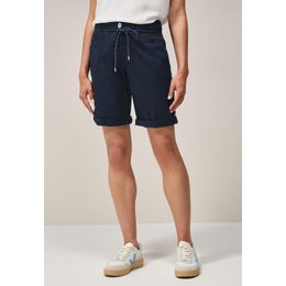 Shorts Cecil, Damen, Gr. 29, blau (universal blau), Web, Obermaterial: 98% Baumwolle, 2% Elasthan; Band: 100% Polyester, unifarben, comfort fit kurz, Hosen, Middle Waist