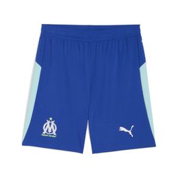 Sporthose Puma "Olympique de Marseille 25/26 Shorts Herren", Herren, Gr. S, Normalgrößen, vivid blau bleu azur, Obermaterial: 100% Polyester, colorblocking, regular fit, Hosen