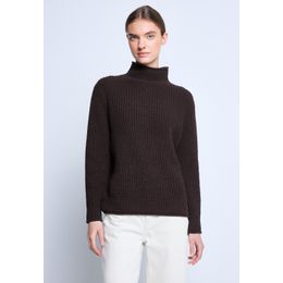 Damen Strickpullovervelvet wine, Gr. 46, STREET ONE STUDIO, unifarben, Stoff, 81% Polyester, 19% Baumwolle, Pullover, aus softem Materialmix