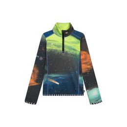 Langarmshirt WeeDo "SPACE", Mädchen, Gr. 104, bunt (space print), Obermaterial: 95% Polyester, 5% Elasthan, regular fit, Shirts, Feuchtigkeitsregulierendes Funktionsshirt für Kinder
