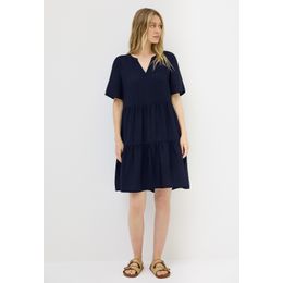 Sommerkleid Cecil, Damen, Gr. L (42), US-Größen, blau (urban navy blau), Stoff, 95% Viskose, 5% Nylon, unifarben, normal knieumspielend, V-Ausschnitt, angesetztes Bündchen, Kleider, in Unifarbe