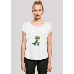 T-Shirt F4NT4STIC "S&uuml;&szlig;er gr&uuml;ner Dino", Damen, Gr. S, wei&szlig;, Obermaterial: 100% Baumwolle, regular fit, Rundhals, ohne B&uuml;ndchen, Shirts T-Shirt, Premium Qualit&auml;t