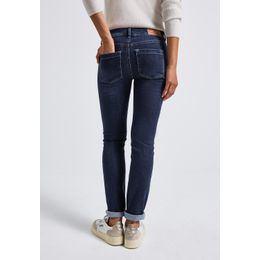 Slim-fit-Jeans Street One, Damen, Gr. 32, L&auml;nge 32, deep indigo soft washed, Jeans, 72% Baumwolle, 25% Polyester, 3% Elasthan, unifarben, lang, Jeans Slim-fit-Jeans, Middle Waist