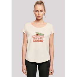 T-Shirt F4NT4STIC "Tis The Season Weihnachten Drivin Home", Damen, Gr. L, wei&szlig; (sandwei&szlig;), Obermaterial: 100% Baumwolle, regular fit, Rundhals, ohne B&uuml;ndchen, Shirts T-Shirt, Premium Qualit&auml;t, Weihnachts-Kollection