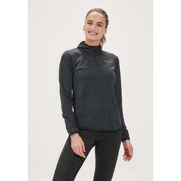 Langarmshirt Endurance "VIRONIC W Waffle", Damen, Gr. 34, schwarz, 92% Polyester, 8% Elasthan, meliert, unifarben, normal, hoch geschlossener Ausschnitt, Shirts Langarmshirt, mit atmungsaktiver Eigenschaft