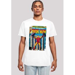T-Shirt F4NT4STIC "Marvel Iron Man Cover", Herren, Gr. L, weiß, Obermaterial: 100% Baumwolle, regular fit, Rundhals, ohne Bündchen, Shirts, Herren,Premium Merch,Regular-Fit,Basic,Logo Print