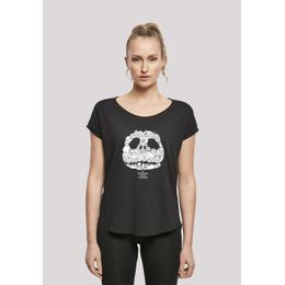 T-Shirt F4NT4STIC "Disney Jack Skellington Face", Damen, Gr. XS, schwarz, Obermaterial: 100% Baumwolle, regular fit, Rundhals, ohne B&uuml;ndchen, Shirts T-Shirt, Print