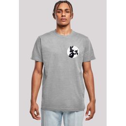 T-Shirt F4NT4STIC "Looney Tunes Bugs Bunny Silhouette Breast Print", Damen, Gr. M, grau (erdgrau), Obermaterial: 100% Baumwolle, regular fit, Rundhals, ohne B&uuml;ndchen, Shirts T-Shirt, Print
