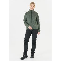 Fleecejacke WHISTLER "SAMANI", Damen, Gr. 44, gr&uuml;n (dunkelgr&uuml;n), 100% Polyester, meliert, normal, hoch geschlossener Ausschnitt, Jacken Fleecejacke, aus schnell trocknendem Funktionsmaterial