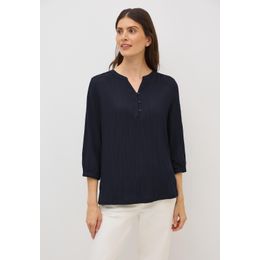 Shirtbluse Cecil, Damen, Gr. L (42), blau (urban dunkelblau), Stoff, 56% Viskose, 43% Polyester, 1% Elasthan, unifarben, normal normal, V-Ausschnitt, abgesteppt, Blusen