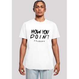 T-Shirt F4NT4STIC "FRIENDS TV Serie How You Doin? WHT", Herren, Gr. L, weiß, Obermaterial: 100% Baumwolle, regular fit, Rundhals, ohne Bündchen, Shirts, Print