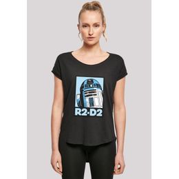 F4NT4STIC Damen T-Shirt "Long Cut T-Shirt Star Wars R2-D2 Poster"schwarz, Gr. XL, Obermaterial: 100% Baumwolle, Shirts, Print